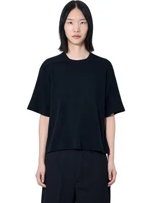 Rick Owens Cropped Cotton Jersey T-shirt - Black