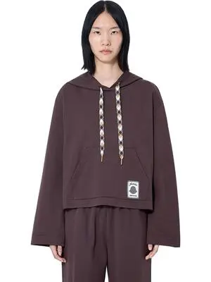 Moncler Hooded Sweatshirt With Contrast Drawstrings - Brown