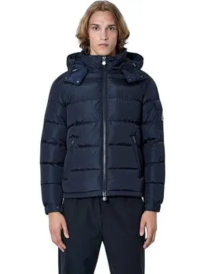 Moncler MONCLER Maya Matte Short Down Jacket With Detachable Hood Blue