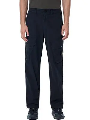 Stone Island Mid Rise Utility Cargo Trousers - Black