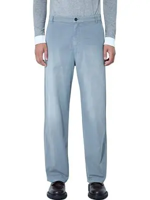 Miu Miu Steel Garment-dyed Twill Tailored Trousers - Gray
