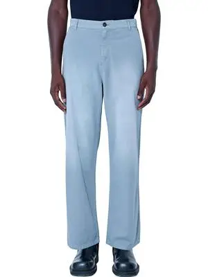Miu Miu Miu Miu Steel Garment-Dyed Twill Tailored Trousers Gray
