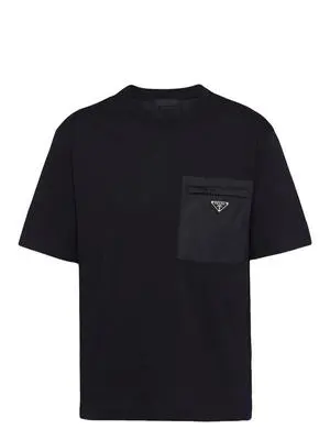 Prada Re-nylon And Cotton T-shirt - Multicolor