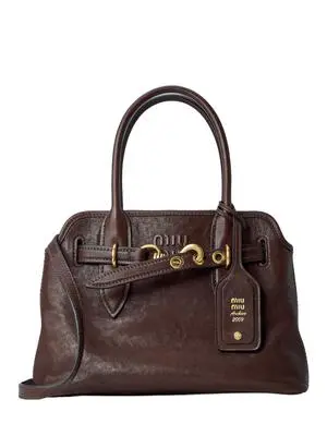 Miu Miu Adventure Nappa Leather Handbag - Brown