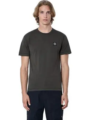 Stone Island Logo Motif Cotton T-shirt - Gray