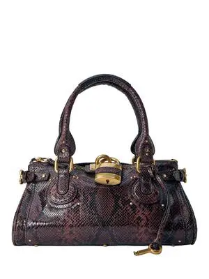 Chloé Paddington Embossed Python Effect Shoulder Bag - Multicolor