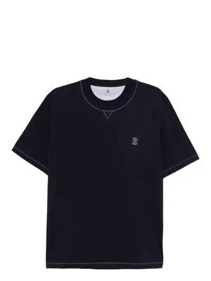 Brunello Cucinelli Logo Cotton T-shirt - Multicolor