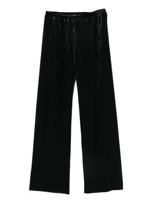 FORTE_FORTE FORTE FORTE Wide Leg Pleated Velvet Trousers Multicolor