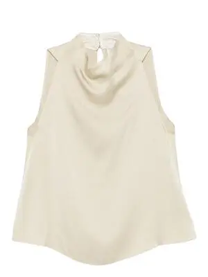 FORTE_FORTE Sleeveless High Neck Satin Top - Multicolor