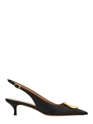 FERRAGAMO Gancini Leather Slingback Pumps - Multicolor