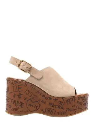 Chloé Maxime Wedge Sandals - Multicolor