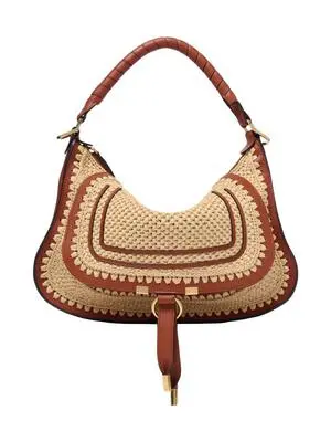 Chloé CHLOÉ Marcie Small Raffia Shoulder Bag Multicolor
