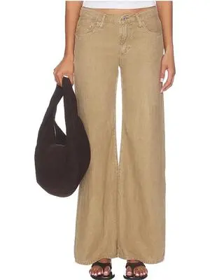 Citizens Of Humanity Nora Linen Trouser Leg Pants - Tan