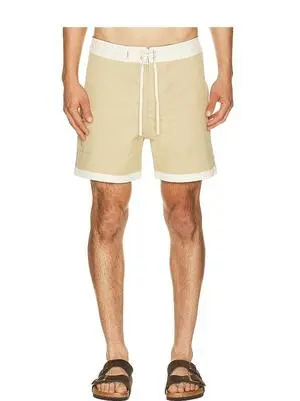 RHYTHM Heritage Hem Swim Trunk - Brown