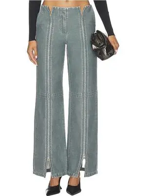 BY.DYLN Nyra Jeans With Zipper Detail - Grey