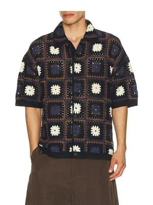 ALLSAINTS Mandon Knitted Shirt In . Also - Blue