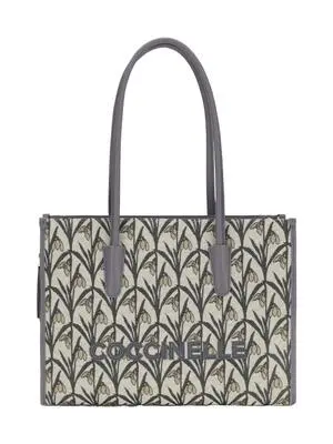 COCCINELLE Printed Jacquard Shoulder Bag - Gray