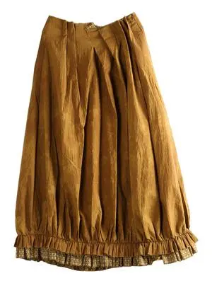 COMMUNS Ruffled Tiered Skirt - Brown
