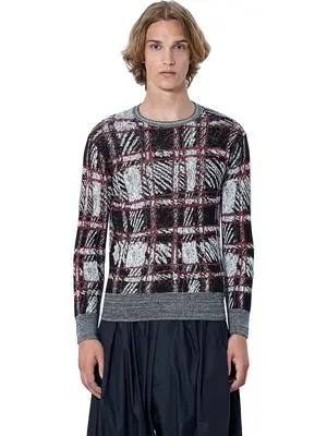 VIVIENNE WESTWOOD Vivienne Westwood Plaid Piqué Sweater Gray