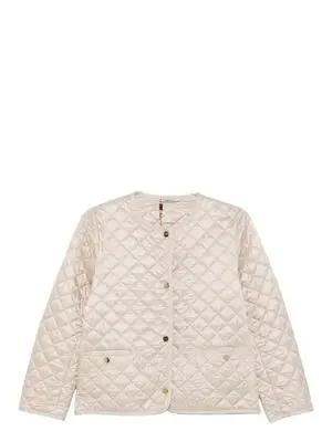 Max Mara Quilted Collarless Long Sleeve Jacket - Multicolor
