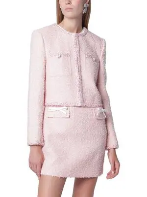 SELF-PORTRAIT Boucle Jacket - Pink