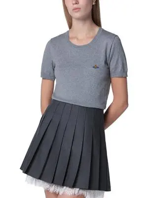 VIVIENNE WESTWOOD Vivienne Westwood Bea Knit Cotton-Cashmere T-Shirt Gray