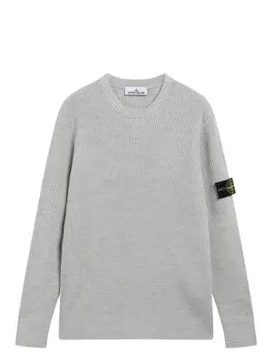 Stone Island STONE ISLAND Ribbed Crew Neck Sweater Cream