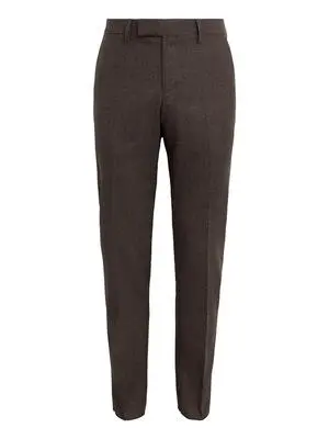 LARDINI Virgin Wool Check Trousers - Brown