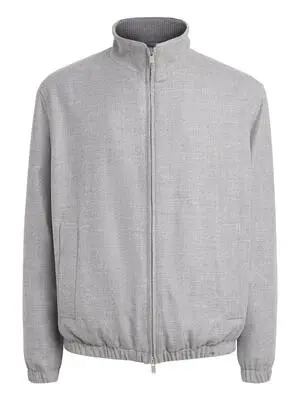 LARDINI Zip-up Stretch-virgin Wool Jacket - Grey