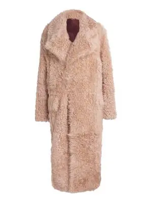 Victoria Beckham Shearling Overcoat - Pink