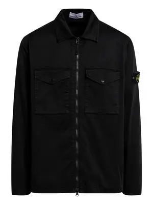 Stone Island Cotton Zip-up Jacket - Black