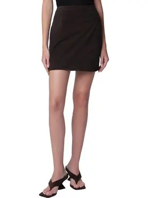 ROTATE BY BIRGER CHRISTENSEN Dark Suede Mini Skirt - Brown