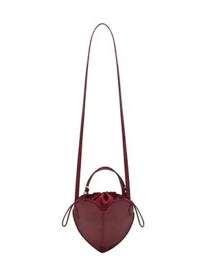 ROTATE BY BIRGER CHRISTENSEN Heart Shaped Structured Bag In Croc-embossed Leather - Red