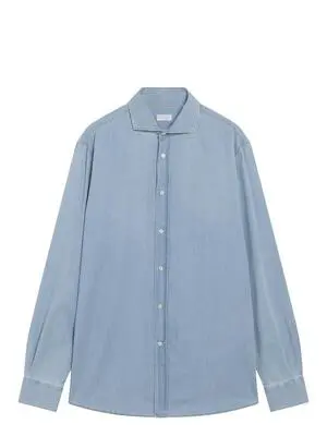 Brunello Cucinelli Easy Fit Shirt In Light Denim - Blue