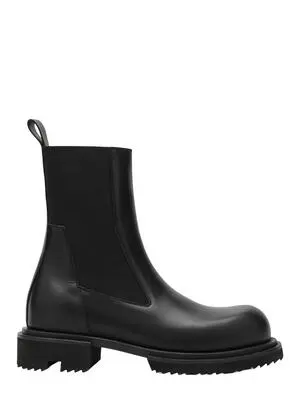 Rick Owens Leather Tower Beatle Gabe Boots - Black