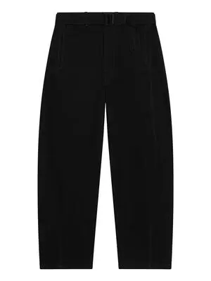 LEMAIRE Cotton Trousers With Belt - Black