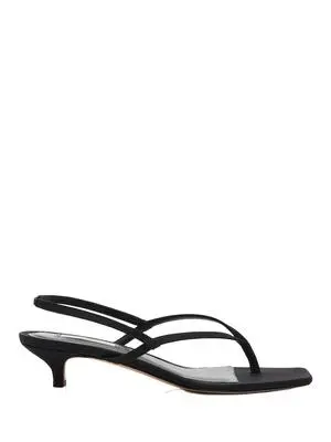 TOTEME Satin Slingback Sandals - Black