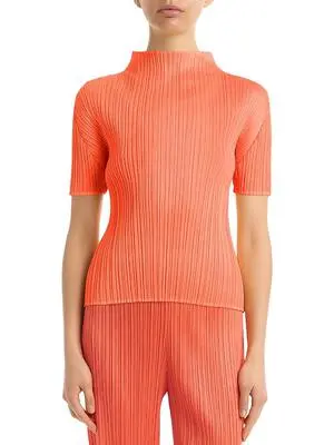Issey Miyake Short Sleeve Top - Orange