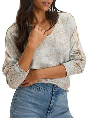 NIC+ZOE Impressions Tipped Sweater - Blue Multi