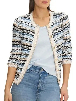 NIC+ZOE Coastlines Cardigan - Blue Multi