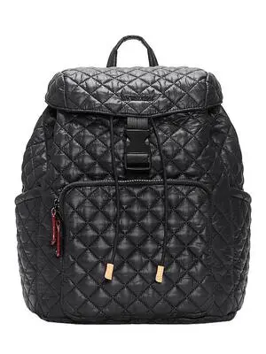 Mz Wallace Quilted Nylon Backpack - Black