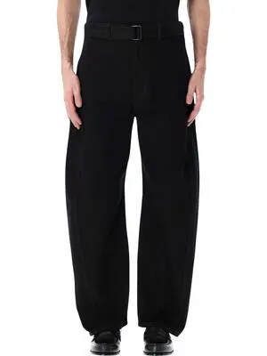LEMAIRE Twisted Belted Denim Pants - Nero