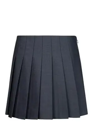 SELF-PORTRAIT SELF-PORTRAIT Pleated Mini Skirt With Lace Trim Grigio