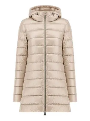Herno Short Puffer Coat With High Collar - Beige
