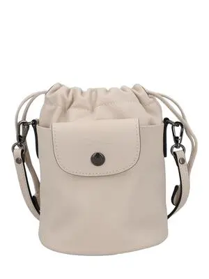Longchamp Leather Mini Bucket Crossbody Bag - Ivory