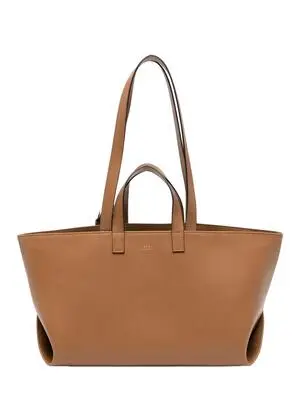 A.p.c. Mini Smooth Texture Top Handle Handbag With Pouch - Beige