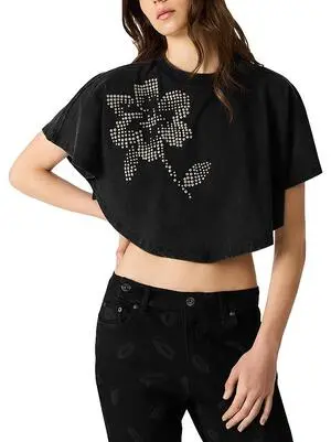 Steve Madden Callum Embellished Knit Top - Black
