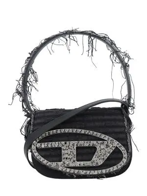 DIESEL® Cotton-blend Crossbody Bag With Embellished Logo - Nero