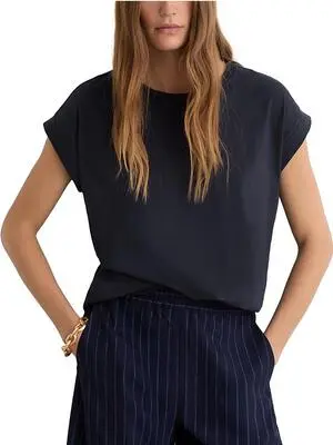 REISS Tommie Crewneck Tee - Navy