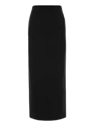 JIL SANDER Stretch Wool Blend Skirt - Black